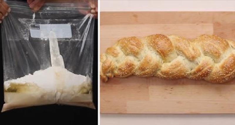 Voici Comment Faire Un Sublime Pain Tressé En Utilisant Un Sac En ...